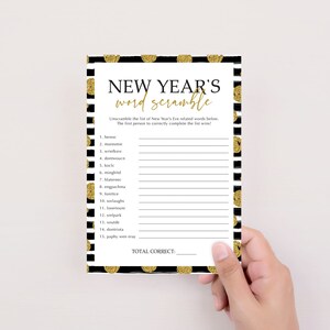 New Years Eve Games Bundle Printable Black and Gold New Years Games ...