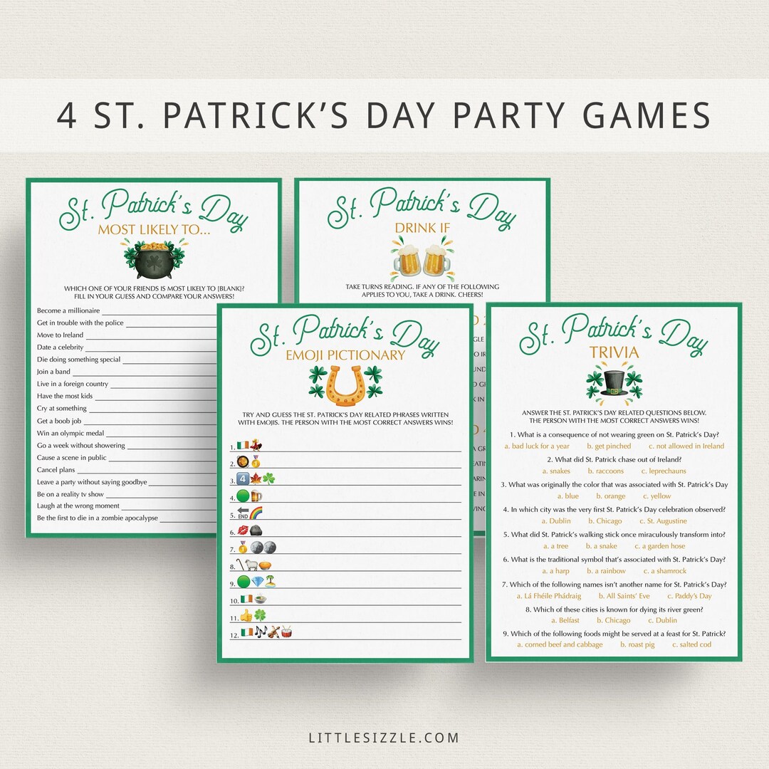 Zoom St Patricks Day Games Package Virtual Saint Patricks Party Games ...