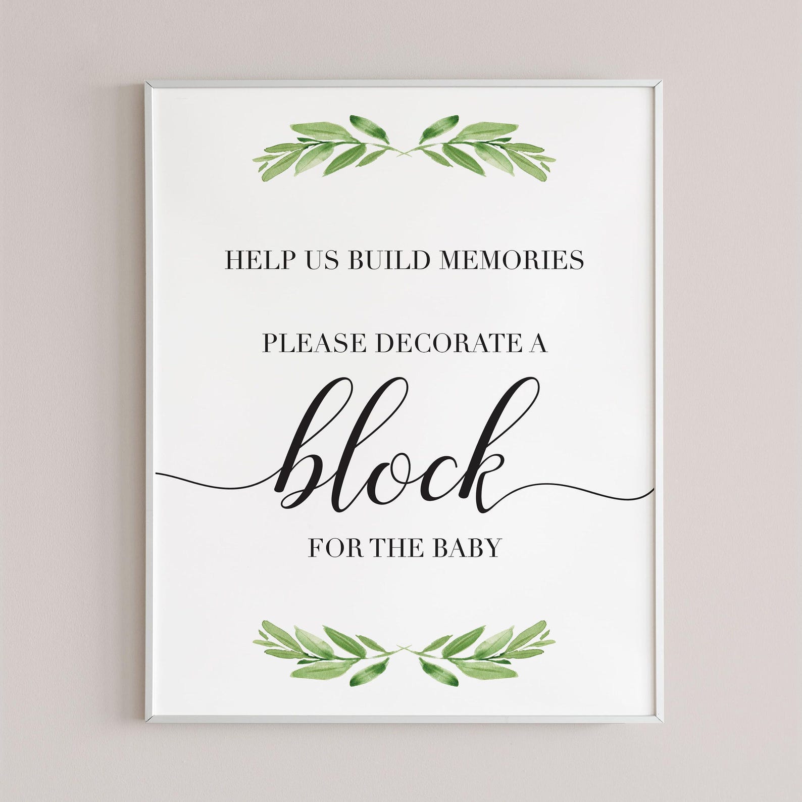 Decorate a Block Sign Greenery Baby Shower Decorations Gender Neutral ...