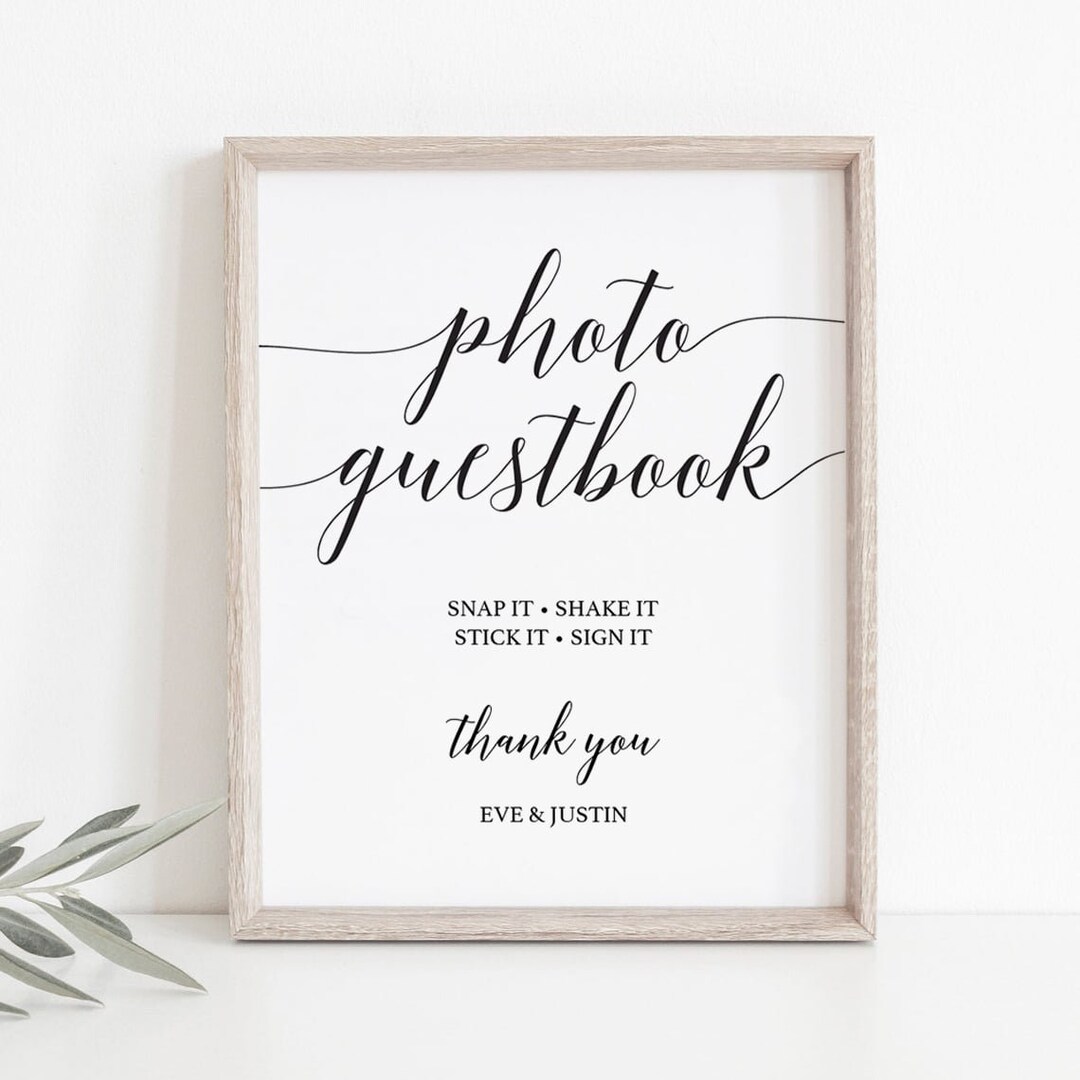 Photo Guest Book Sign Template Photo Guest Book Polaroid Sign Photo ...