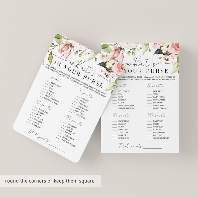 Pink Flowers Bridal Shower Games Pack Download Editable Bridal - Etsy