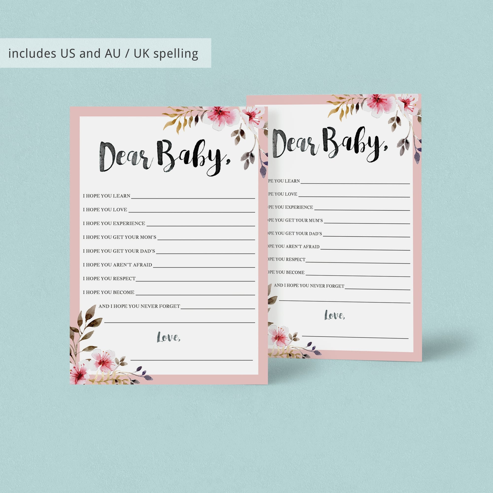 Dear Baby Wishes for Baby Shower Wishing Well Card Baby Shower | Etsy