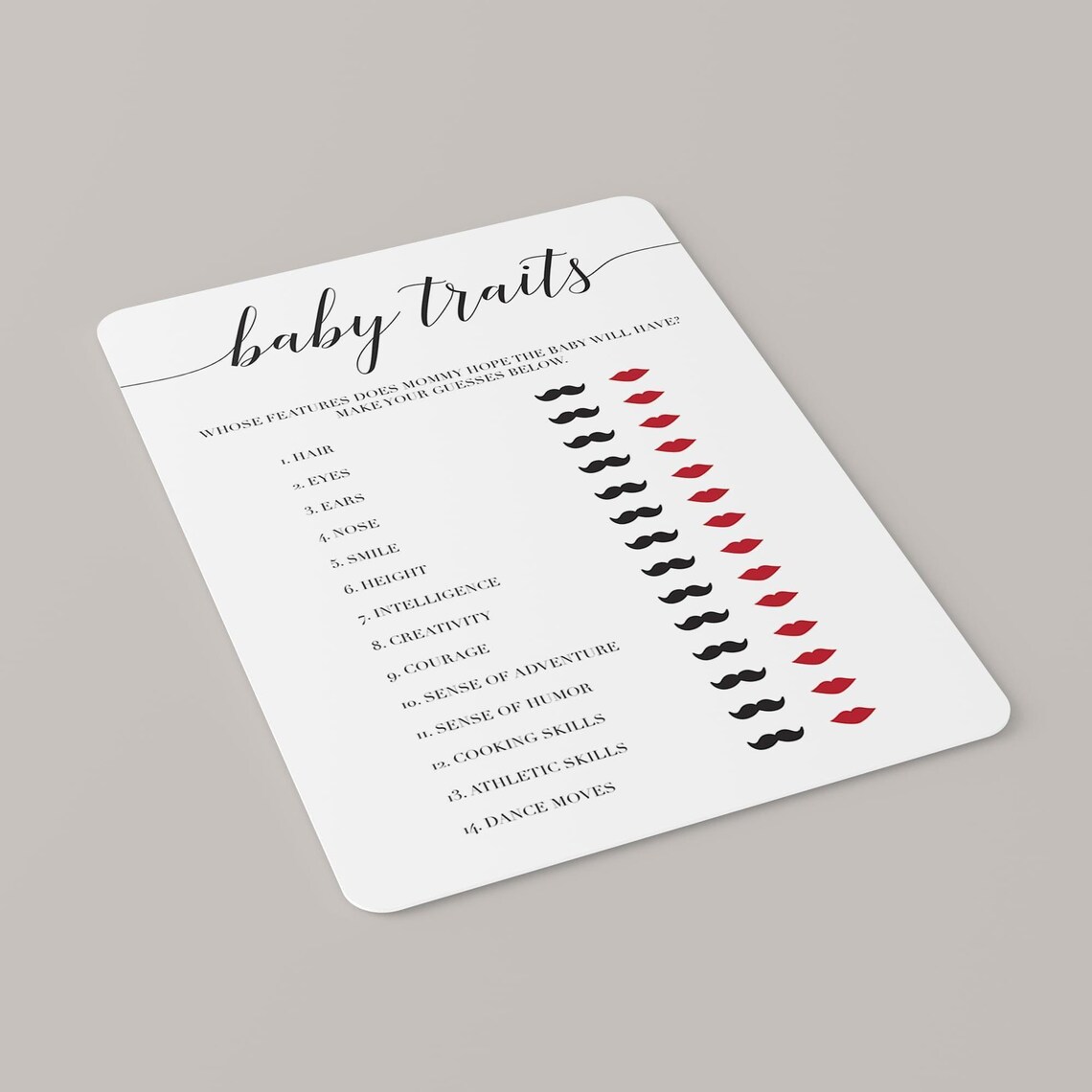 Baby Traits Game for Baby Shower Gender Neutral Baby Shower Games ...