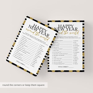 New Years Eve Games Bundle Printable Black and Gold New Years Games ...