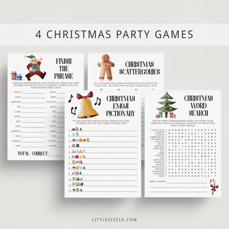 Christmas Games for Virtual Party Games Bundle Fun Christmas | Etsy