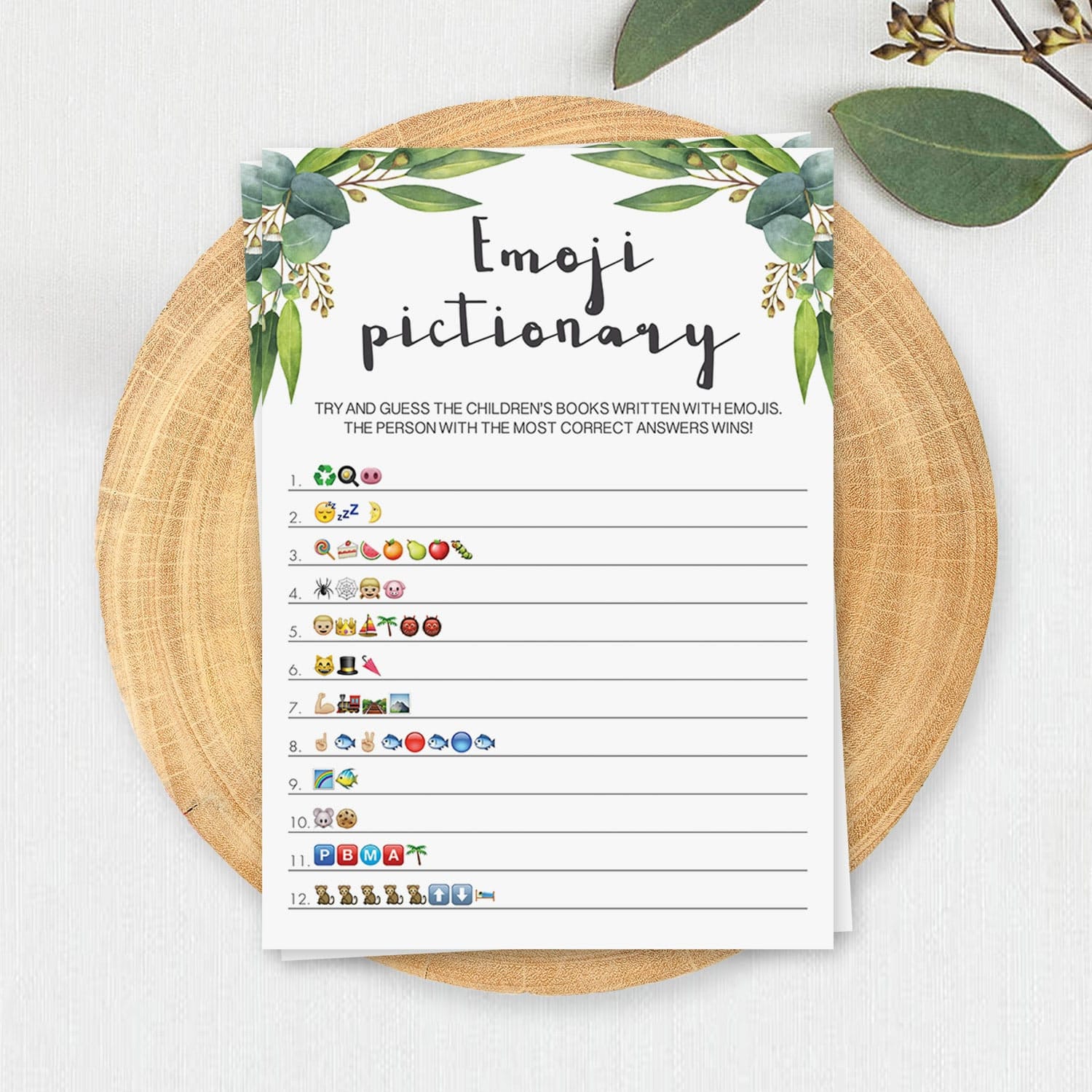 Emoji Pictionary Childrens Books Babyshower Game Printable - Etsy UK