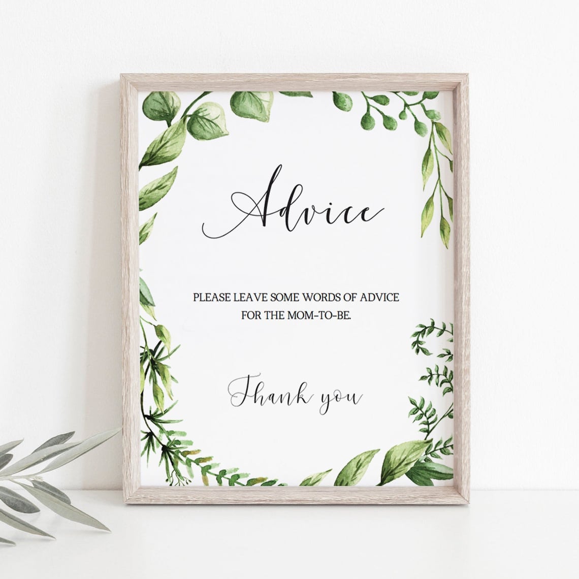Advice for New Parents Sign Personalized Watercolor Leaf Baby - Etsy