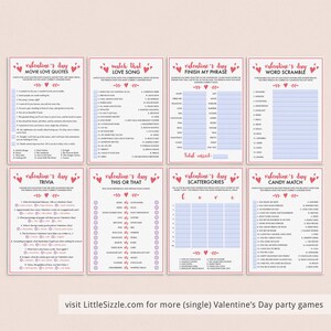 Valentines Day Games Adult Valentines Day Games Bundle Pink | Etsy