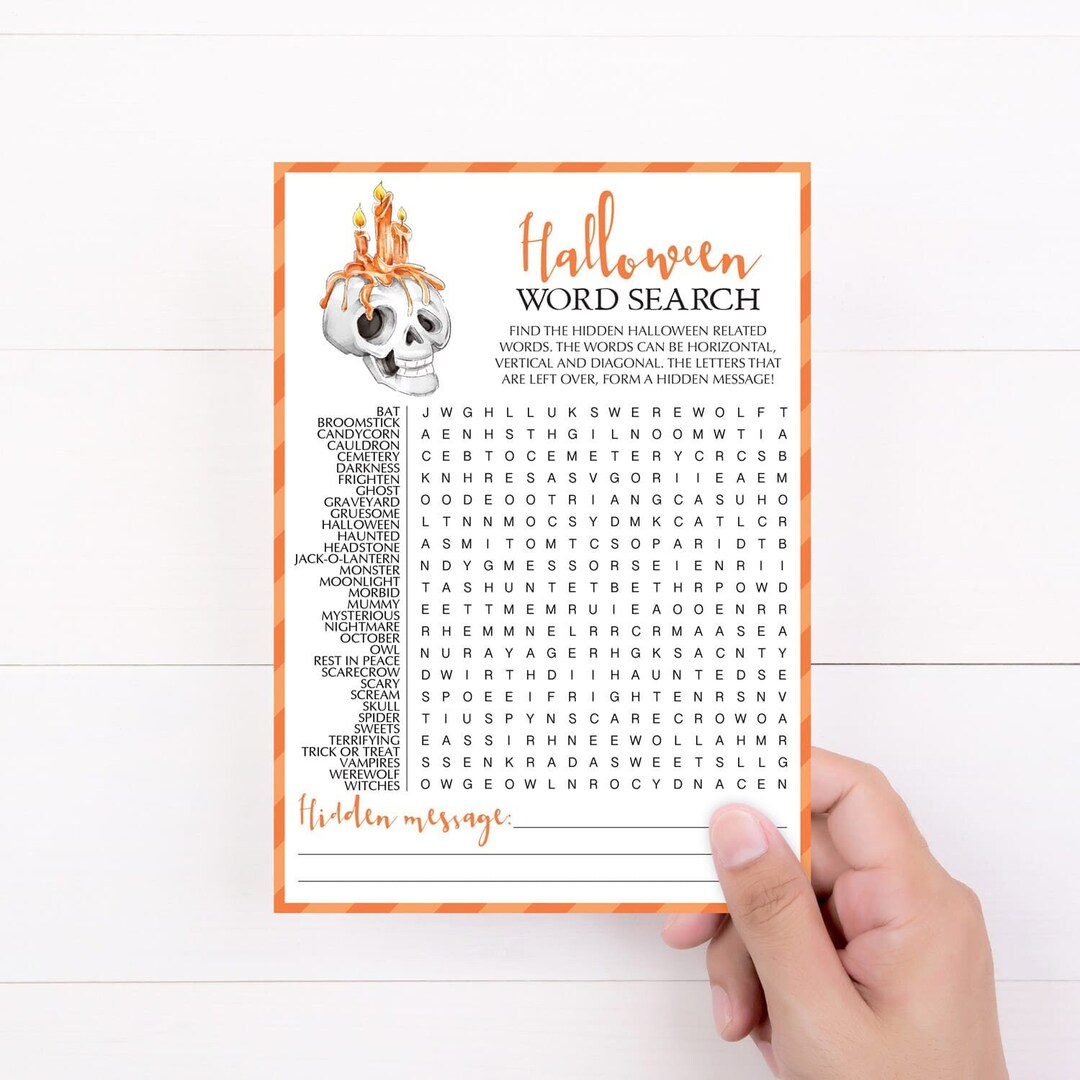 Halloween Word Search Game Fun Halloween Activities for Kids Halloween ...