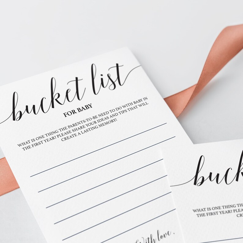 Baby Bucket List Printable First Year Bucket List Game Modern - Etsy
