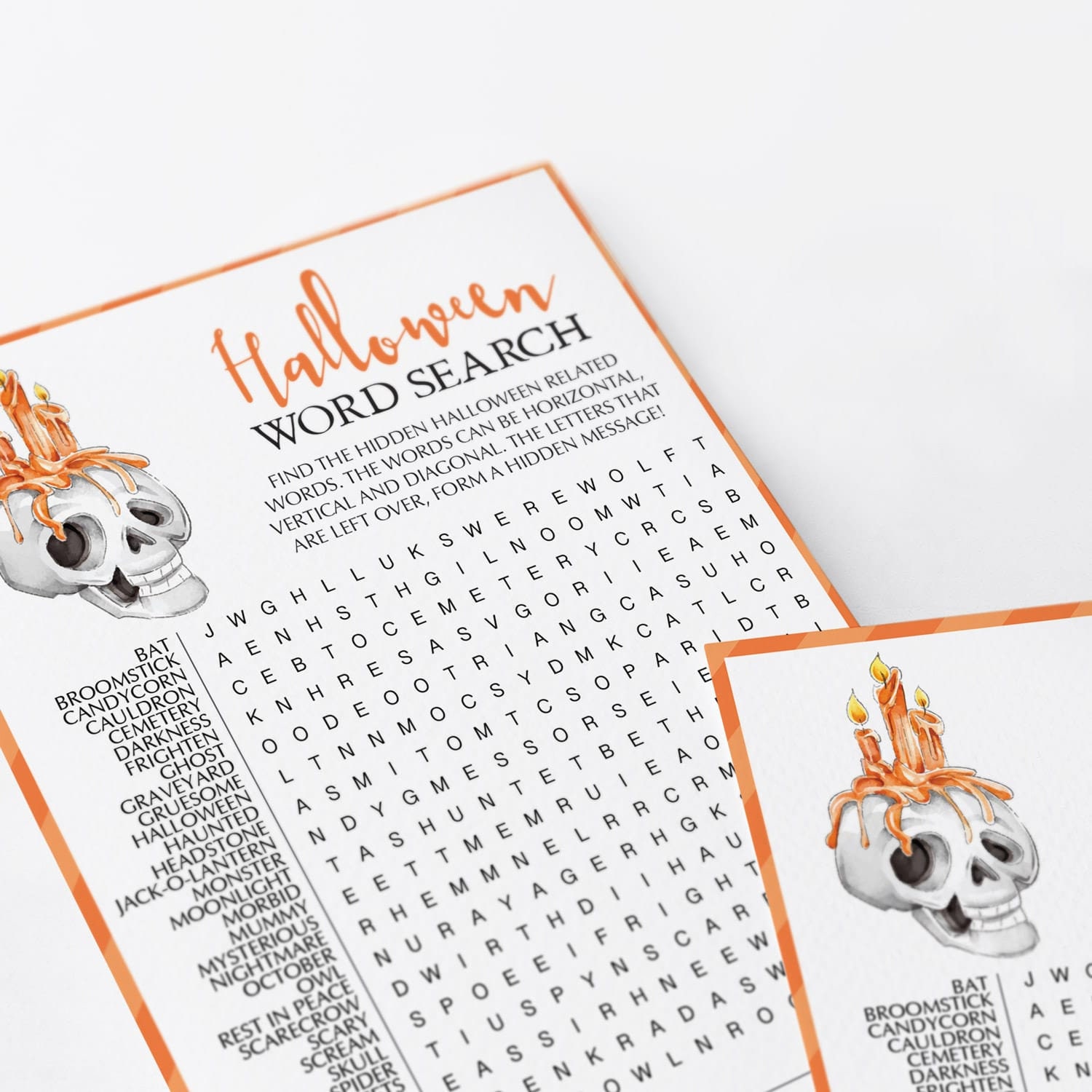 Halloween Word Search Game Fun Halloween Activities for Kids - Etsy