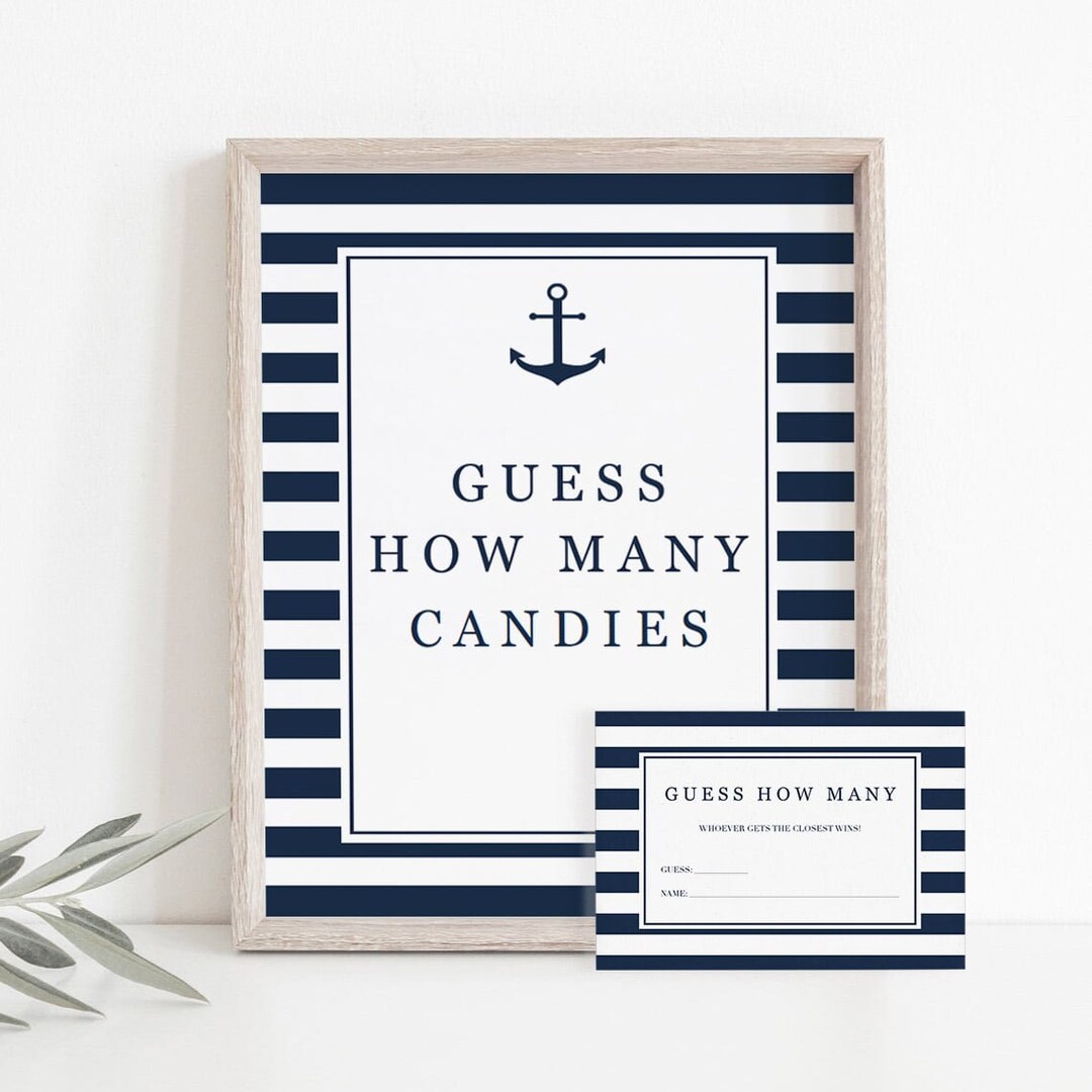 Guess How Many Sign Guess How Many Fish Sign Nautical Baby Shower ...