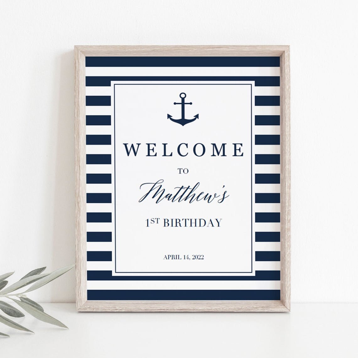 Nautical Birthday Welcome Sign Template Beach Welcome Sign for | Etsy