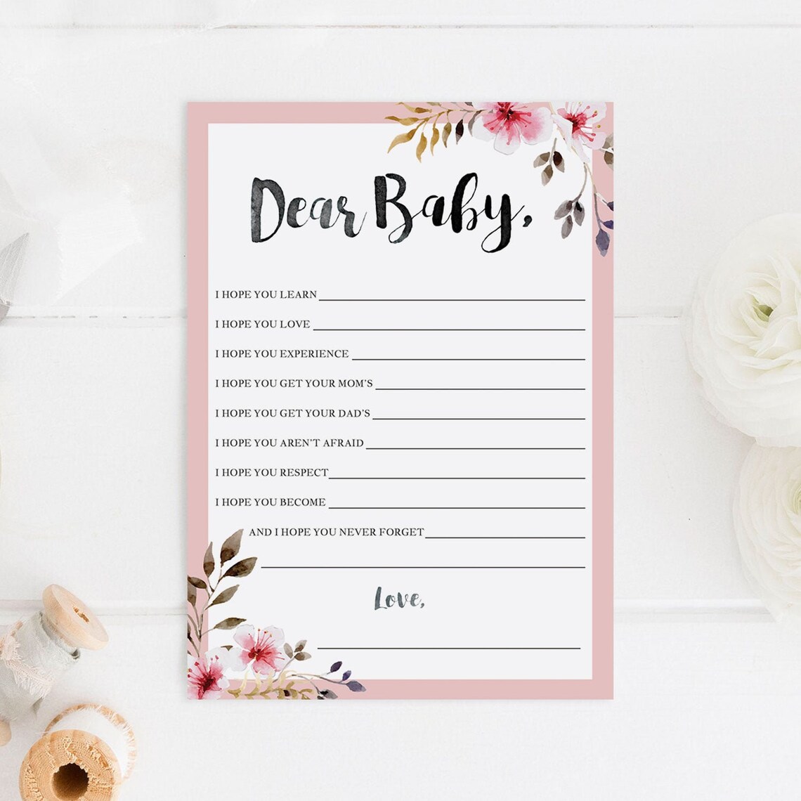 Dear Baby Wishes for Baby Shower Wishing Well Card Baby Shower | Etsy