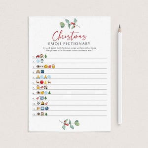 Christmas Emoji Pictionary Game Instant Download Christmas Emoji Game ...