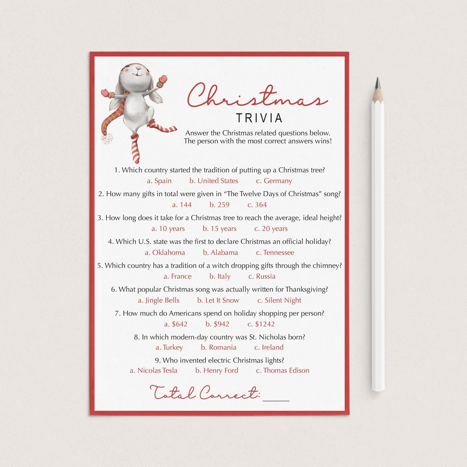 Christmas Quiz Questions and Answers Virtual Christmas Trivia Game ...