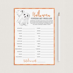 Funny Halloween Party Games for Groups Finish My Phrase Halloween Game ...