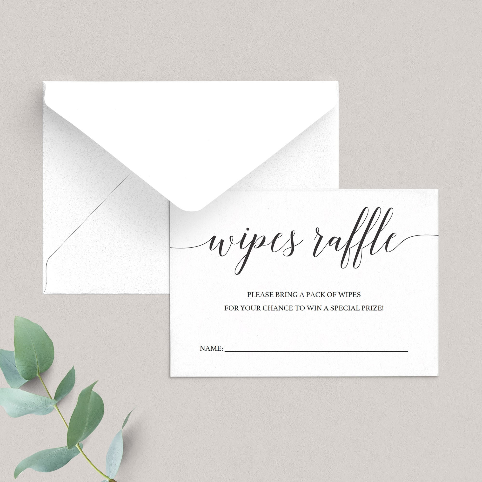 Wipes Raffle Insert Black and White Baby Shower Invitation | Etsy