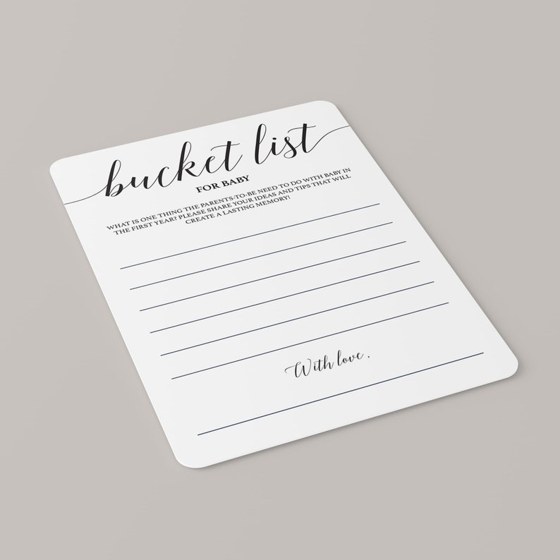 Baby Bucket List Printable First Year Bucket List Game Modern - Etsy