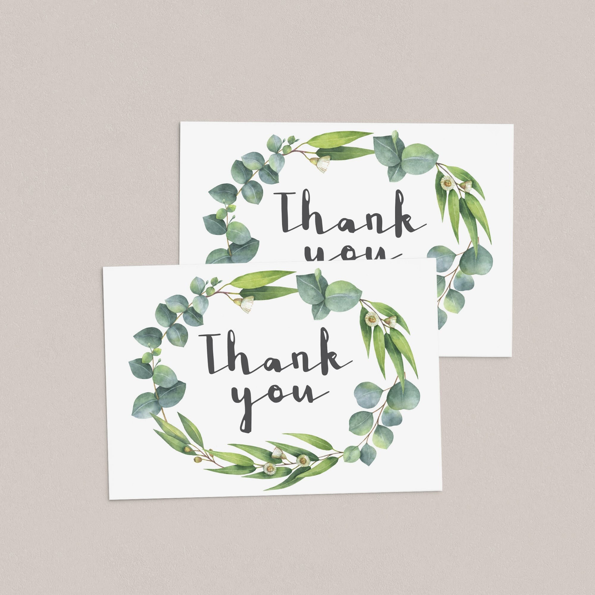 Eucalyptus Thank You Cards Template Printable Thank You Card - Etsy