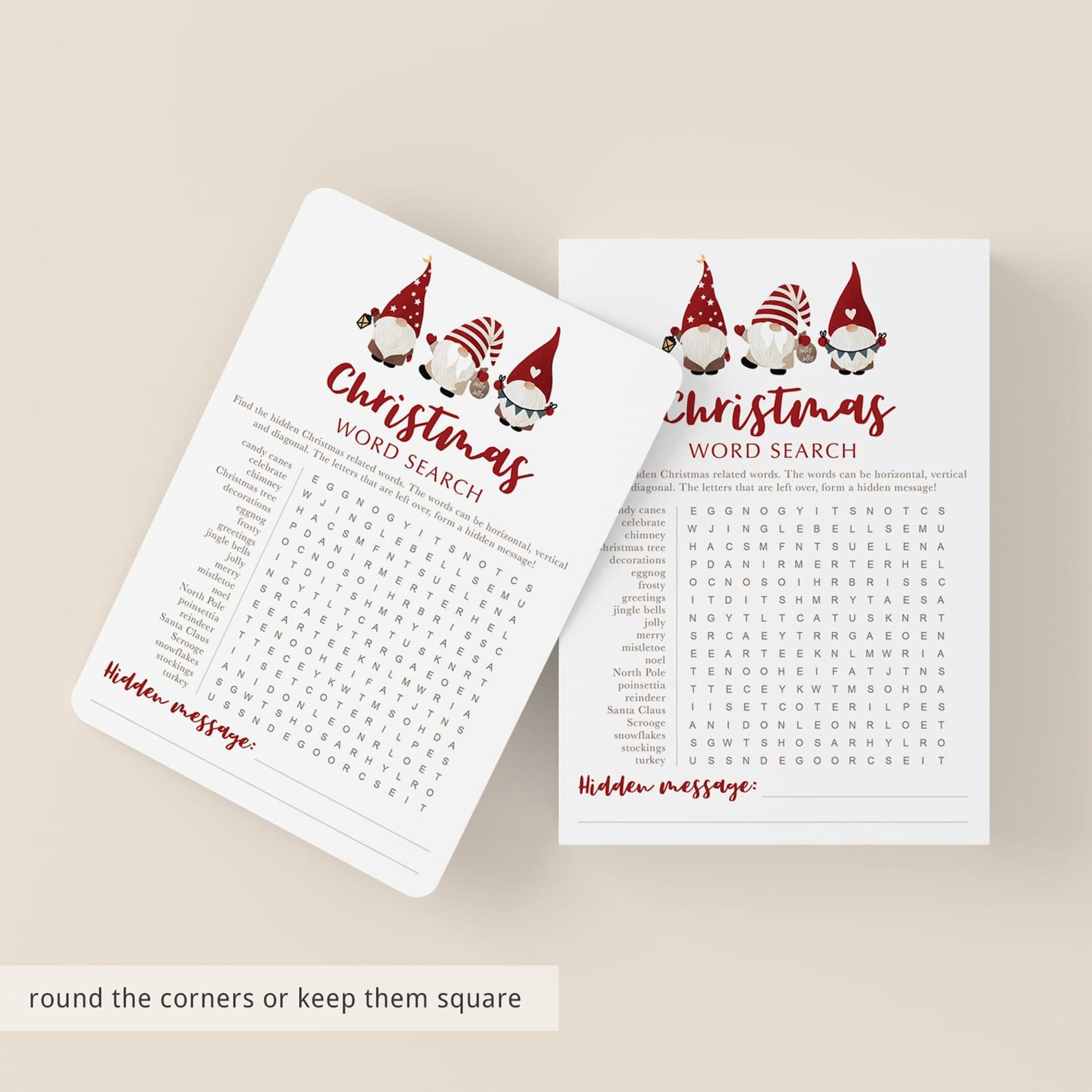 Christmas Word Search Game Printable Christmas Word Games - Etsy