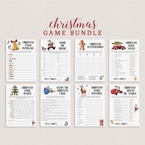 Printable Christmas Games Bundle Holiday Party Games Package Christmas ...