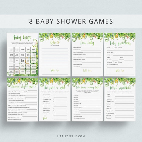 Tropical Baby Shower Games Bundle Summer Baby Shower Aloha | Etsy
