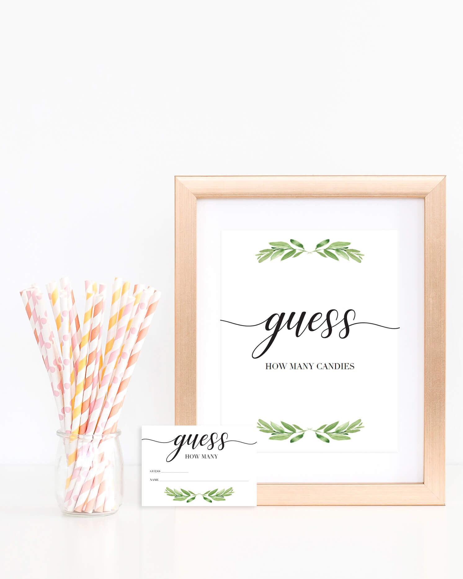 Guess How Many Baby Shower Sign and Game Printable Editable | Etsy