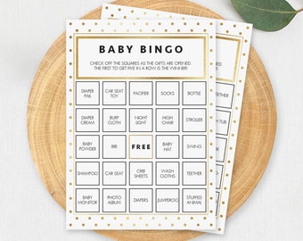 Baby Bingo / Baby Shower Bingo / Gold Baby Shower / Baby - Etsy