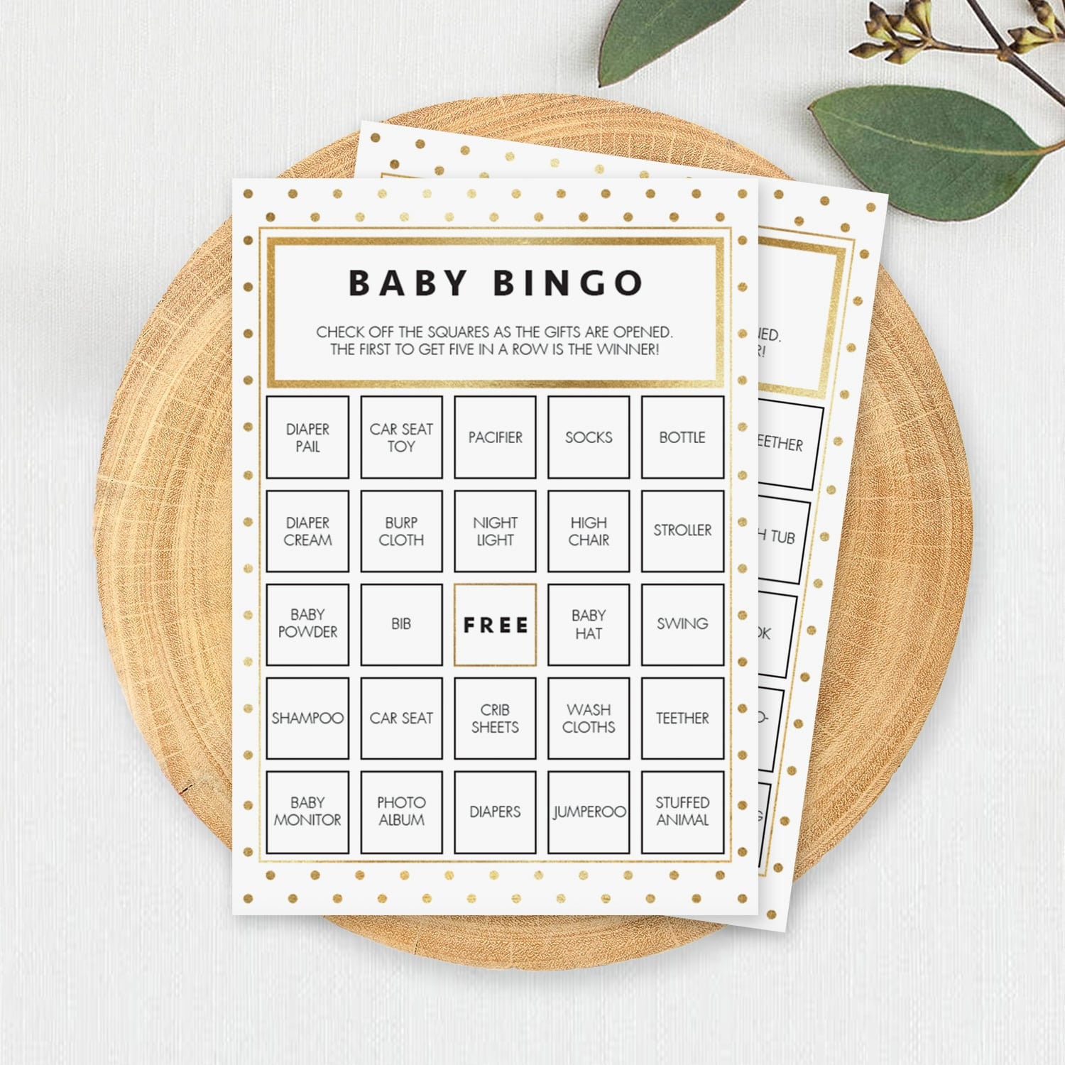 Gold Baby Bingo Confetti Baby Shower Games Printable - Etsy