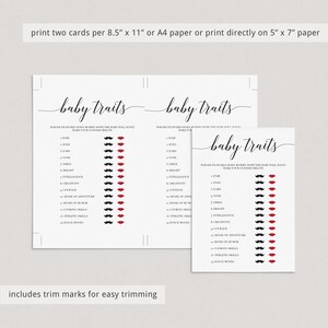 Baby Traits Game for Baby Shower Gender Neutral Baby Shower Games ...