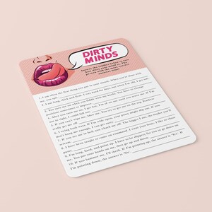 Dirty Minds Game Printable Dirty Riddles Bachelorette Party Games ...