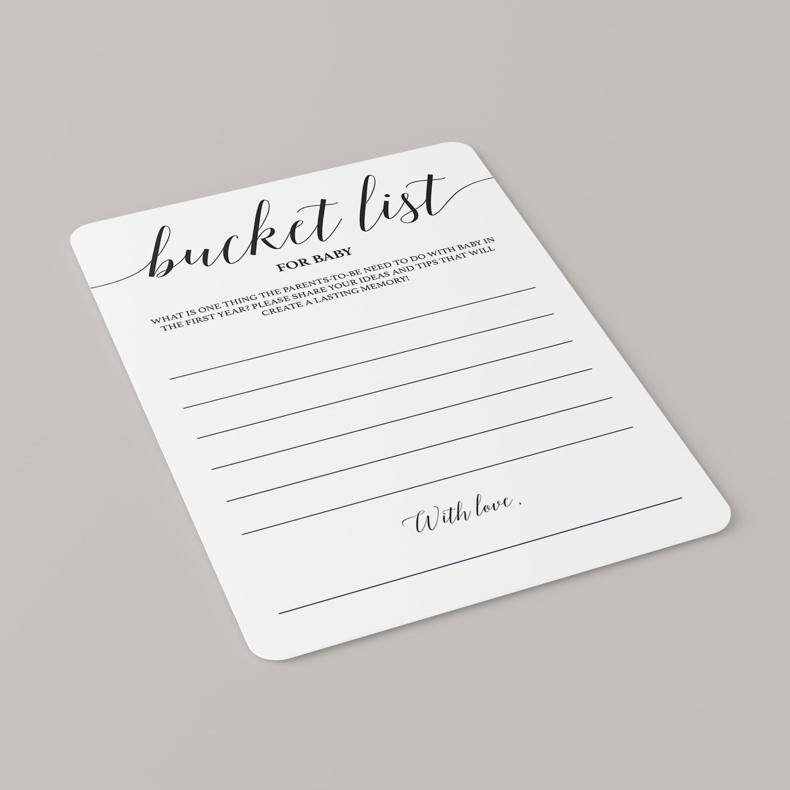 Baby Bucket List Printable First Year Bucket List Game Modern Baby ...