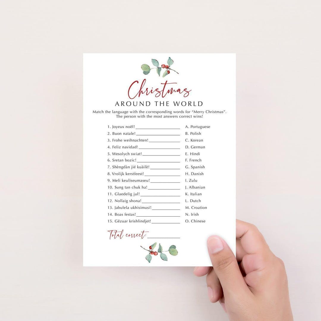 Merry Christmas Around the World Game Teen Christmas Games Adult ...