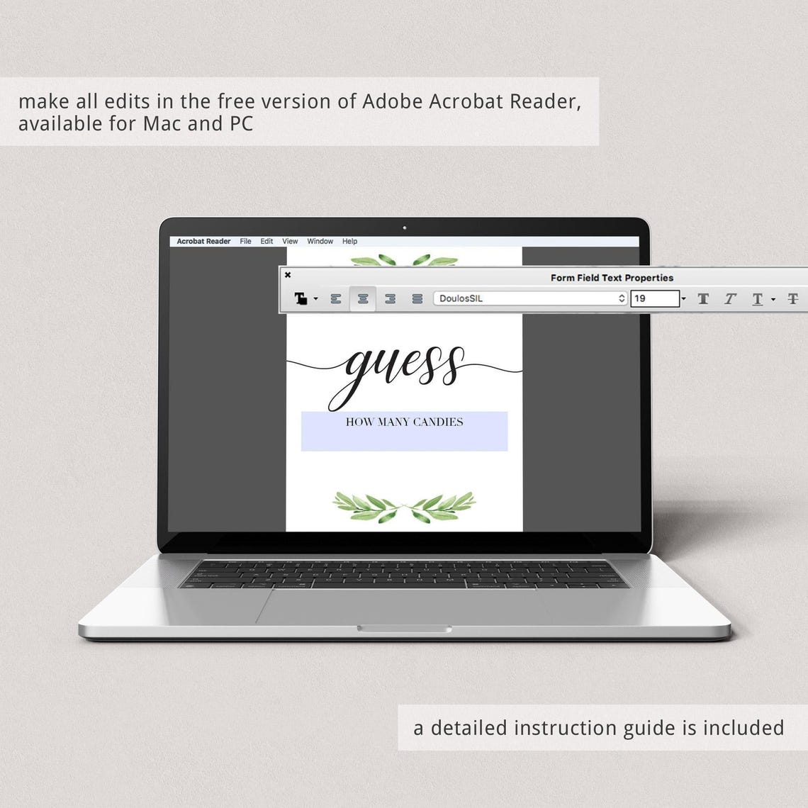 Guess How Many Baby Shower Sign and Game Printable Editable Template ...