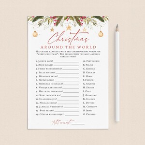 Merry Christmas Around the World Game Greenery Christmas Printables ...