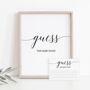 Guess the Baby Food Game for Baby Shower Games Printable Baby Shower ...
