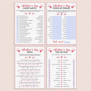 Valentines Day Games Pack Virtual Valentines Games for Adults ...