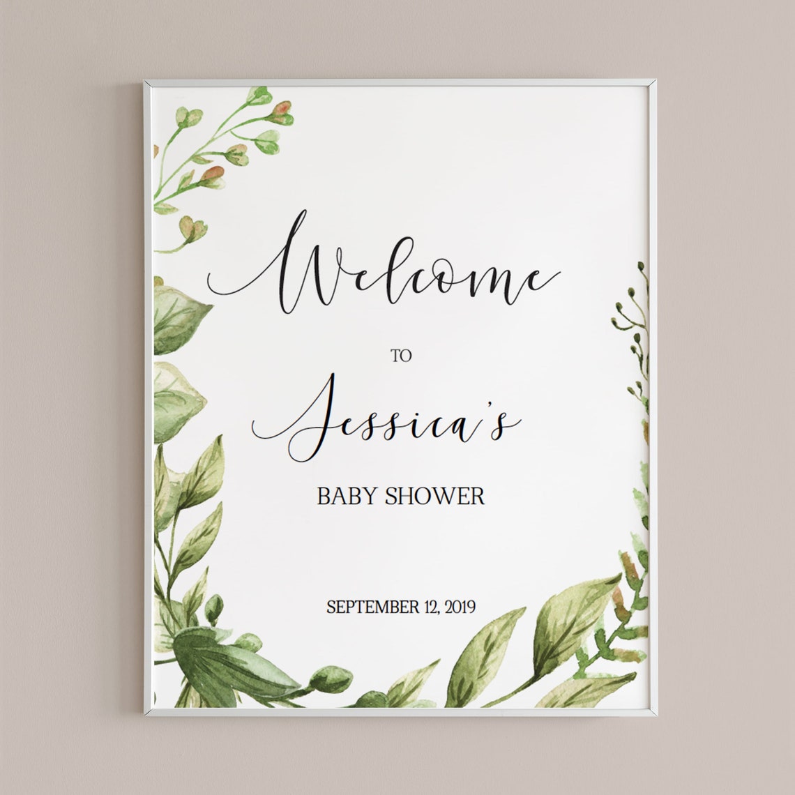 Welcome Poster for Baby Shower Greenery Decorations Welcome to | Etsy