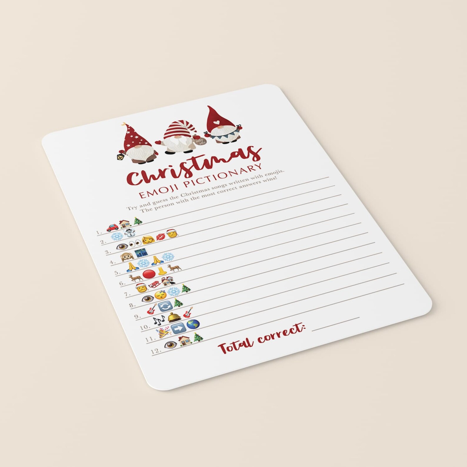 Emoji Pictionary Christmas Carol Game Printable Christmas - Etsy