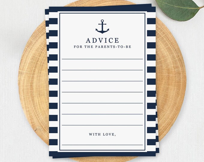 NAUTICAL Baby Shower Advice for the Parents-to-be Cards, Sailboat Baby ...