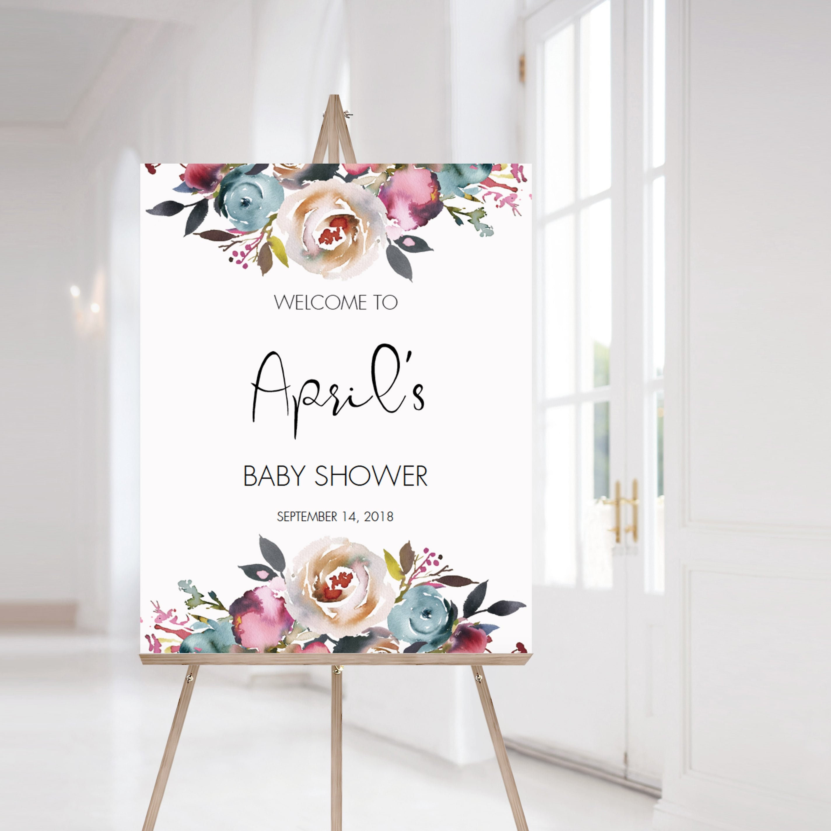 Floral Baby Party Sign Kit Editable Baby Shower Signs Package - Etsy