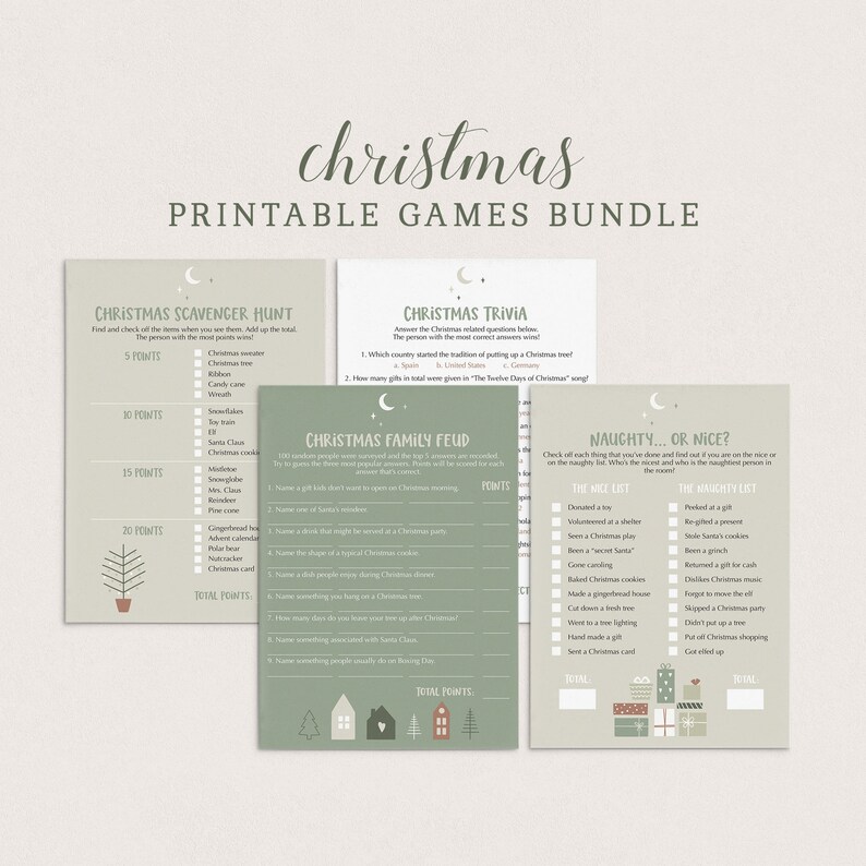 Virtual Holiday Games Bundle Printable Christmas Games on Zoom - Etsy