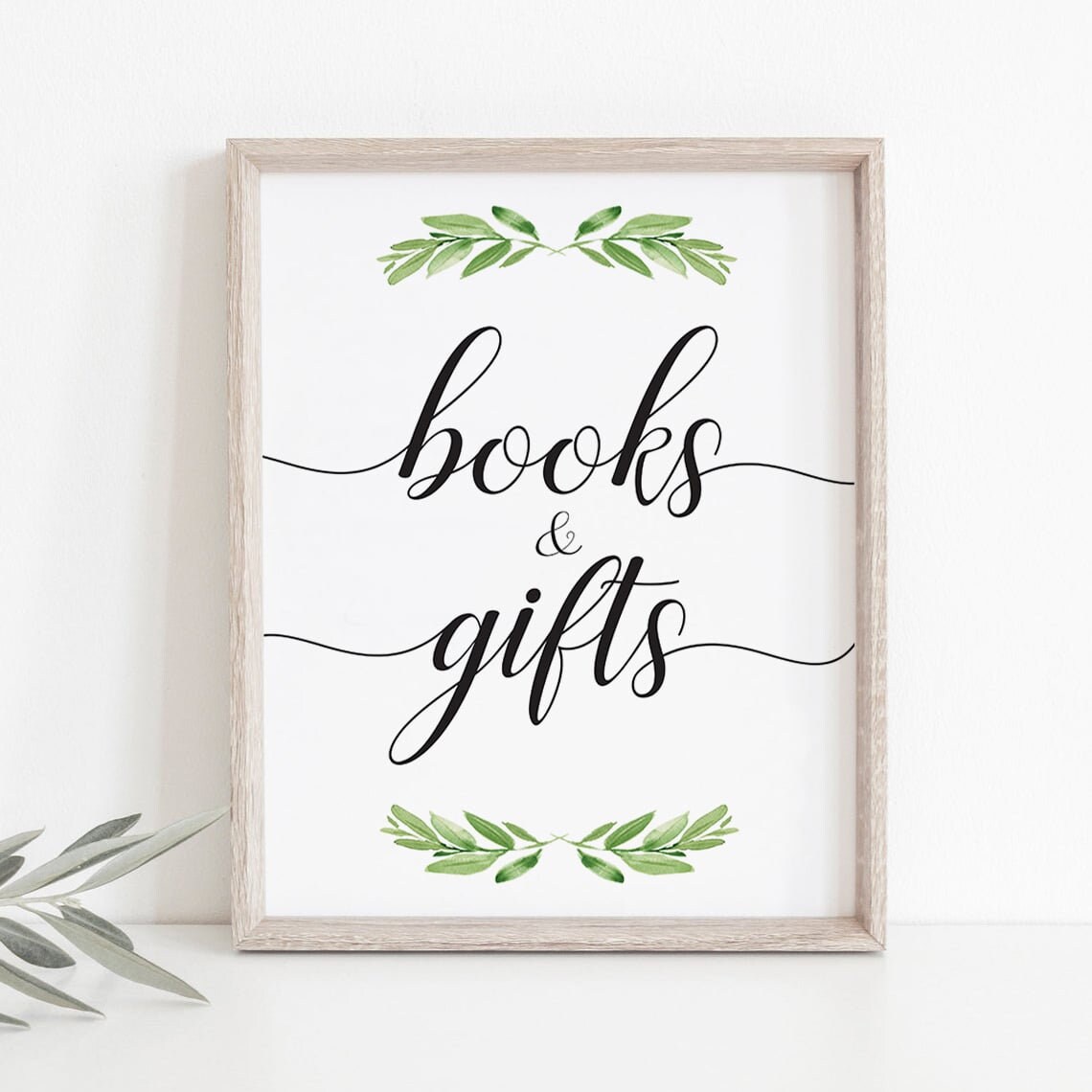 Baby Books and Gifts Sign Greenery Baby Shower Gifts Sign | Etsy