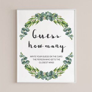 Guessing Game Sign and Cards Guess How Many Are in the Jar Baby Shower ...
