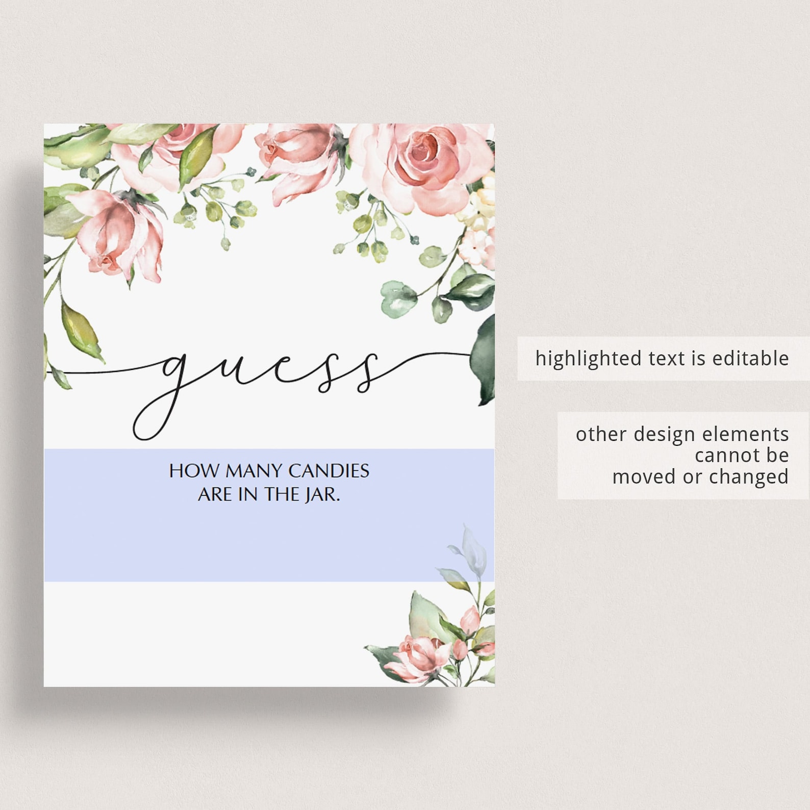 Guess How Many Baby Shower Game Editable Template Guess How - Etsy