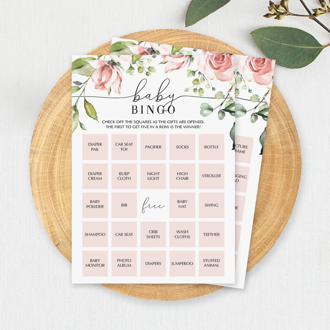 Pink Baby Shower Bingo Prefilled Blush Baby Shower Baby Bingo - Etsy