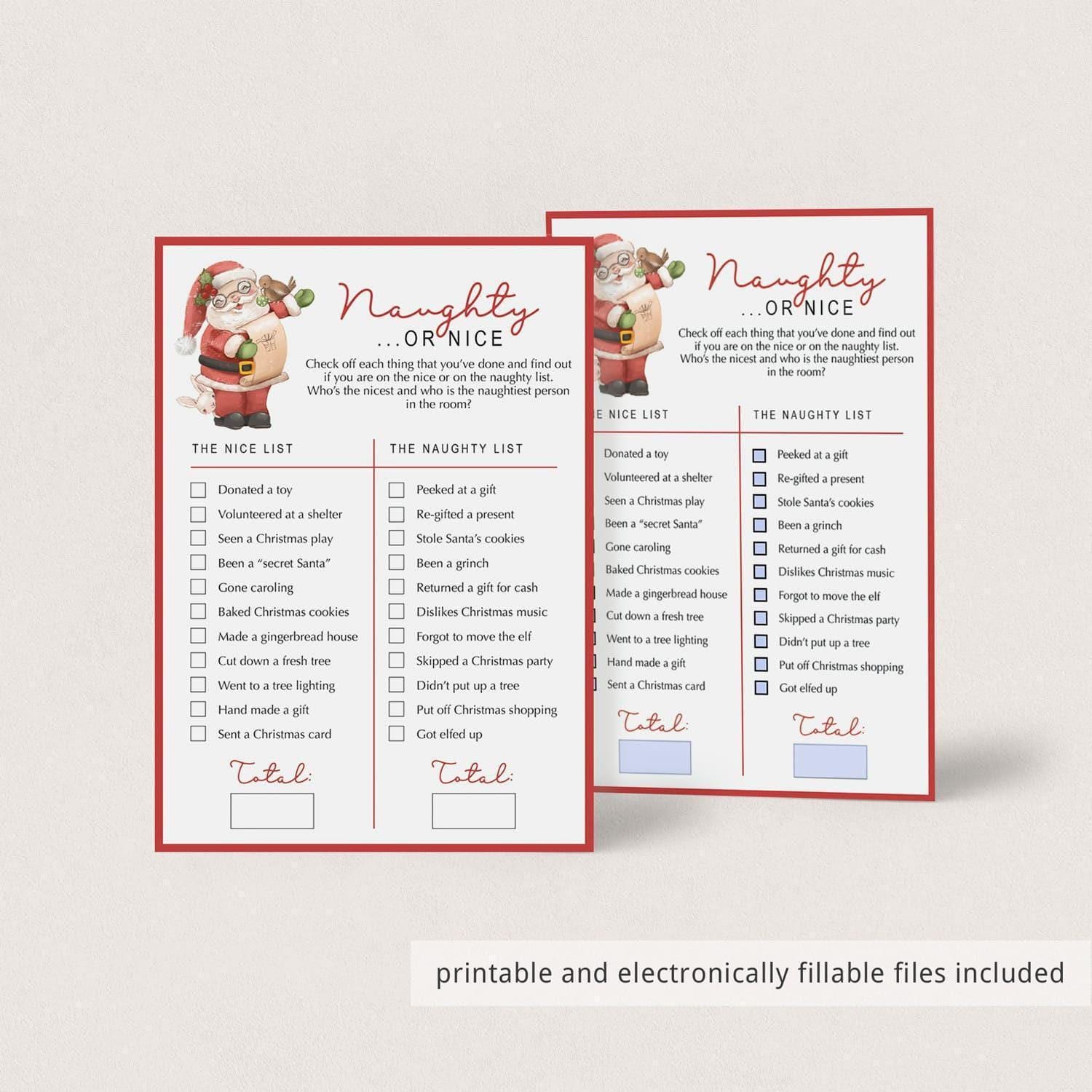 Christmas Naughty List Virtual Christmas Naughty or Nice Game Instant ...