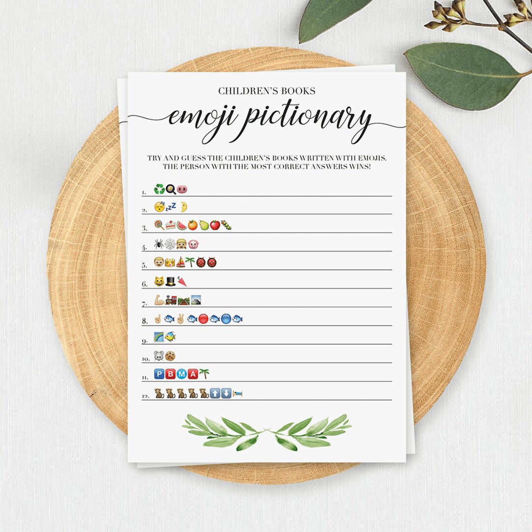 Virtual Emoji Pictionary Game for Baby Shower Zoom Baby Shower Emoji ...