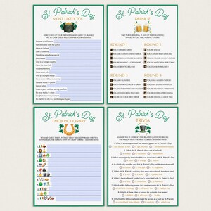 Zoom St Patricks Day Games Package Virtual Saint Patricks Party Games ...